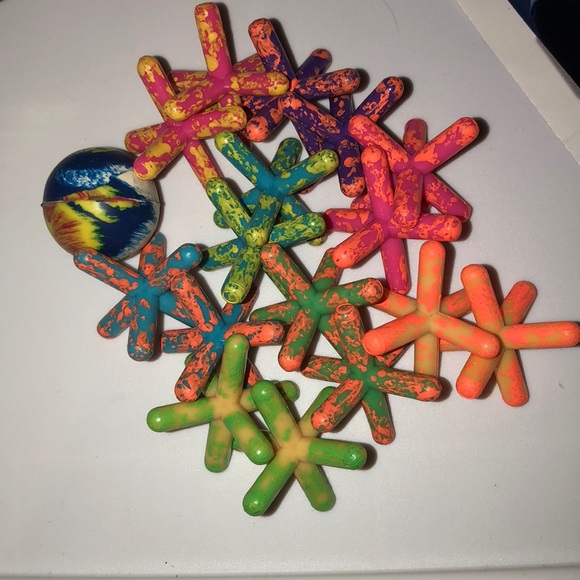 Other | Rainbow Splash Paint Jack Stones | Poshmark